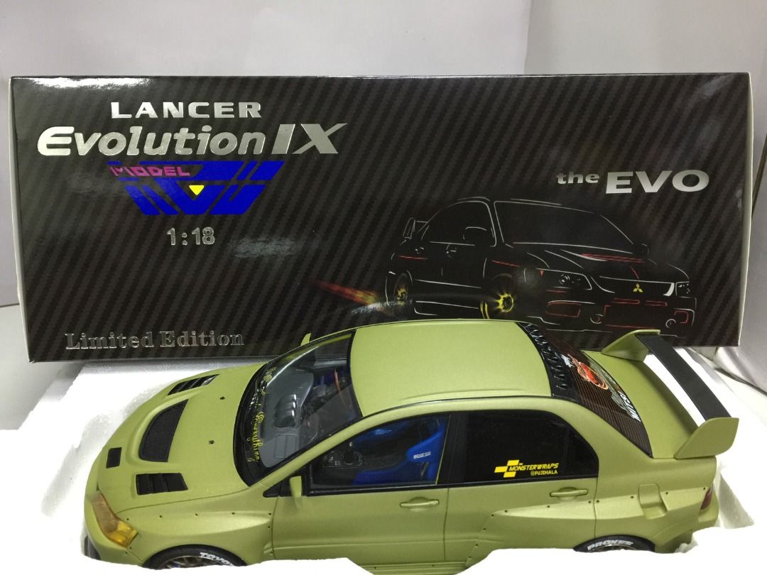 Hold—-AGU MODEL 1/18 MITSUBISHI LANCER EVOLUTION IX MATT GREEN (AGU ...