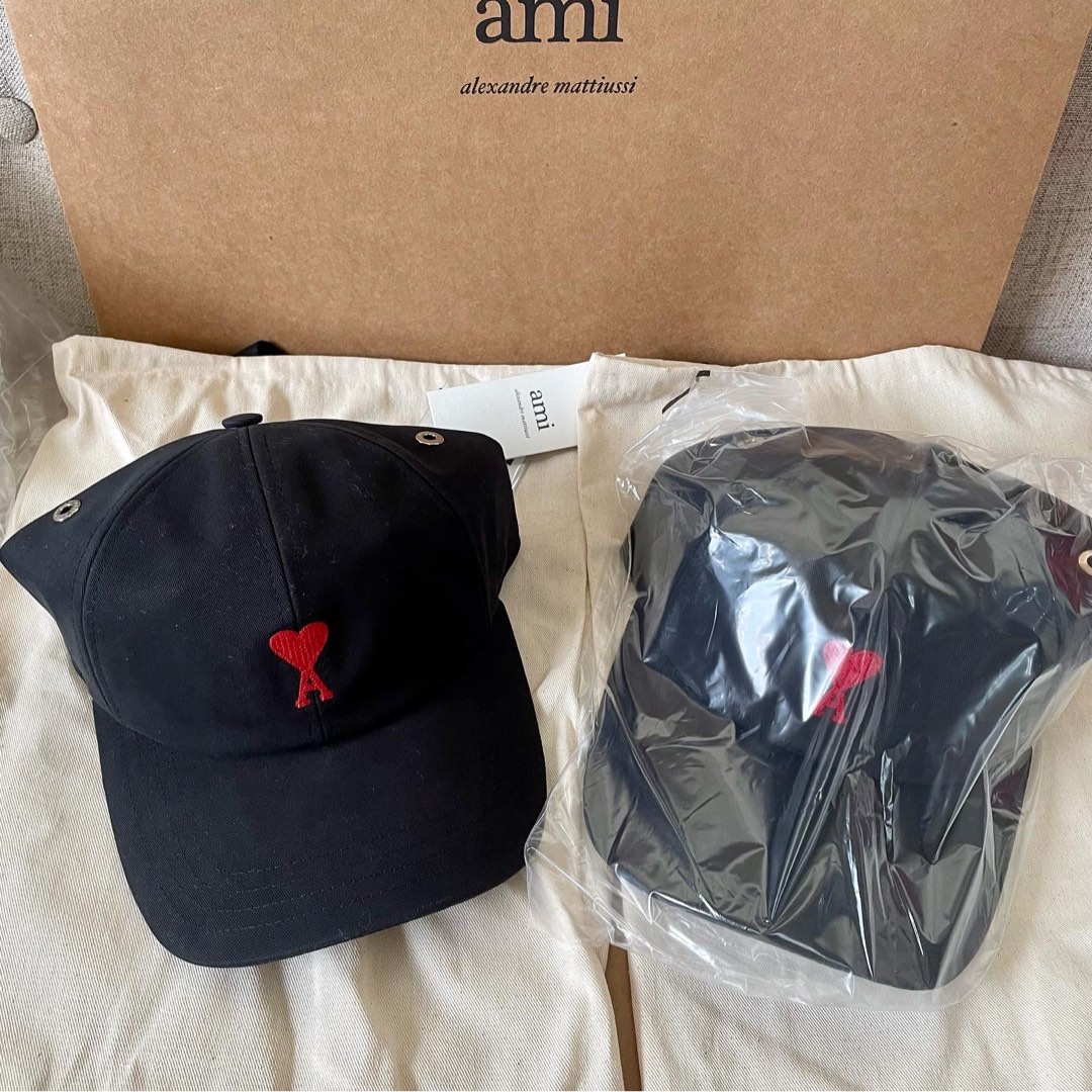 Ami Paris Cap Black, Men's Fashion, Watches & Accessories, Caps & Hats ...