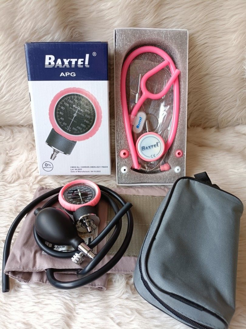 APG Baxtel Aneroid Sphygmomanometer With Deluxe Stethoscope Pink ...