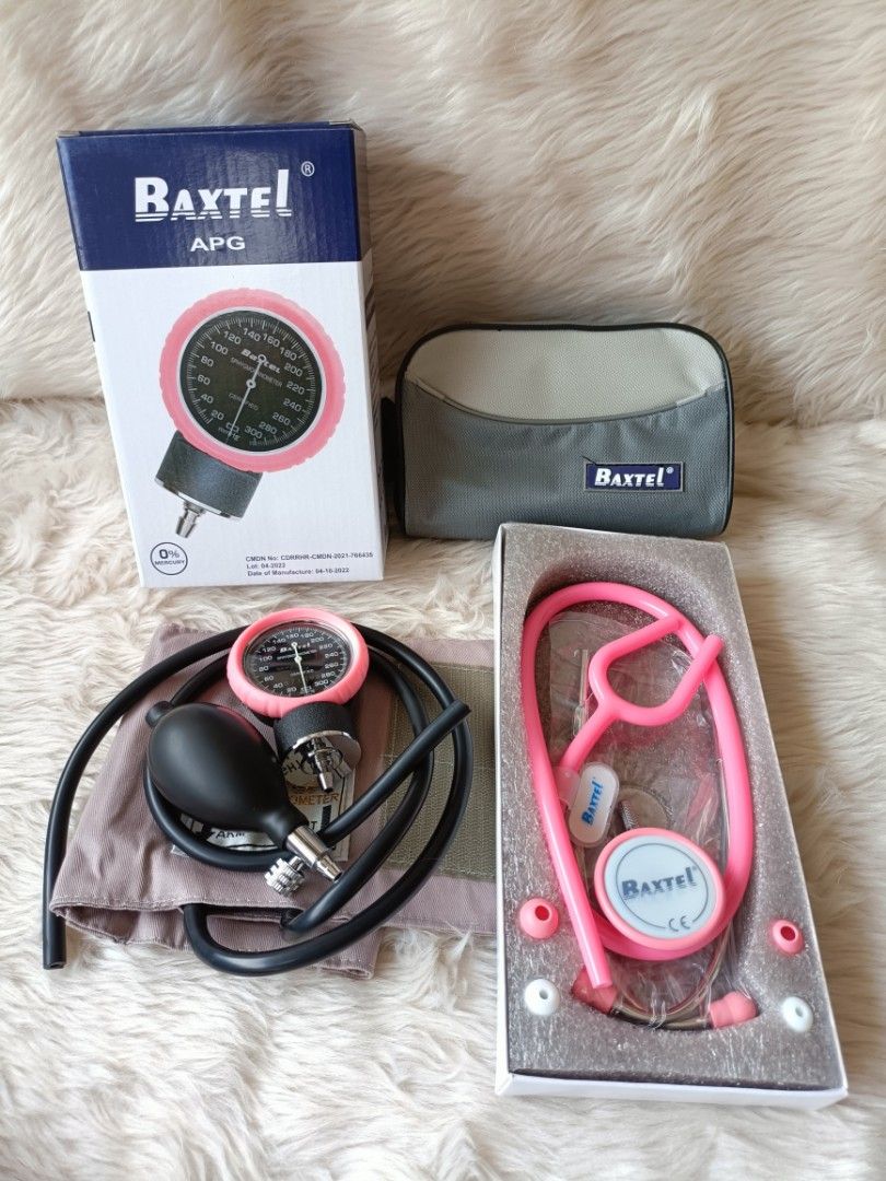 APG Baxtel Aneroid Sphygmomanometer With Deluxe Stethoscope Pink ...