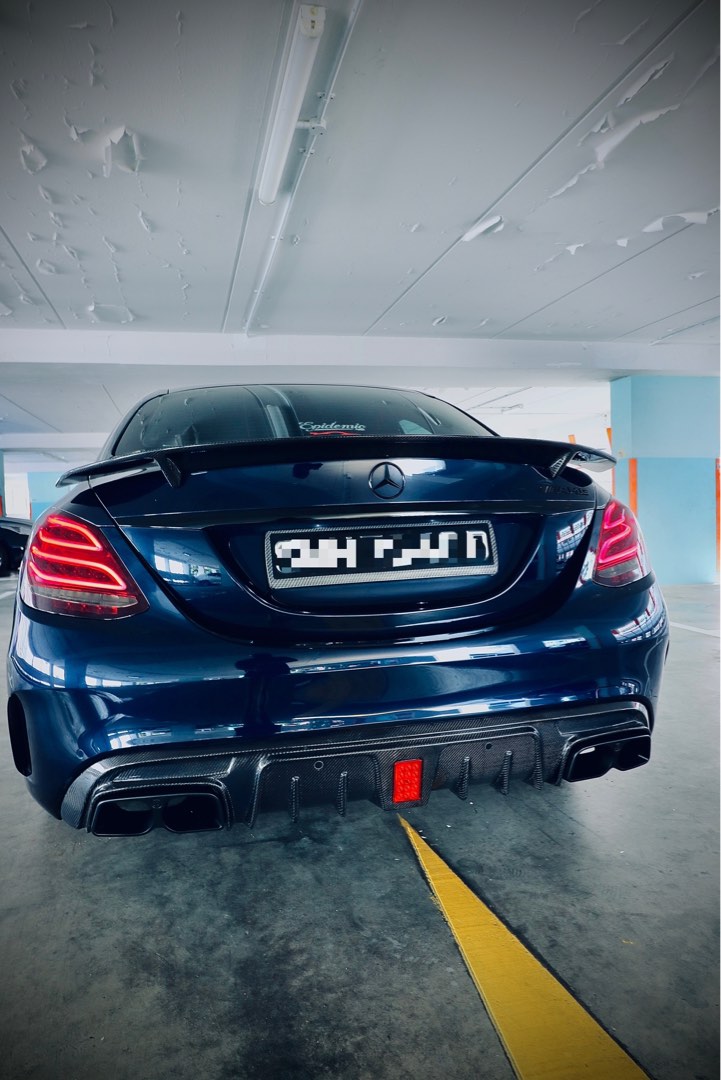 Brabus Carbon Fibre diffuser for Mercedes C-Class W205, Car Accessories ...