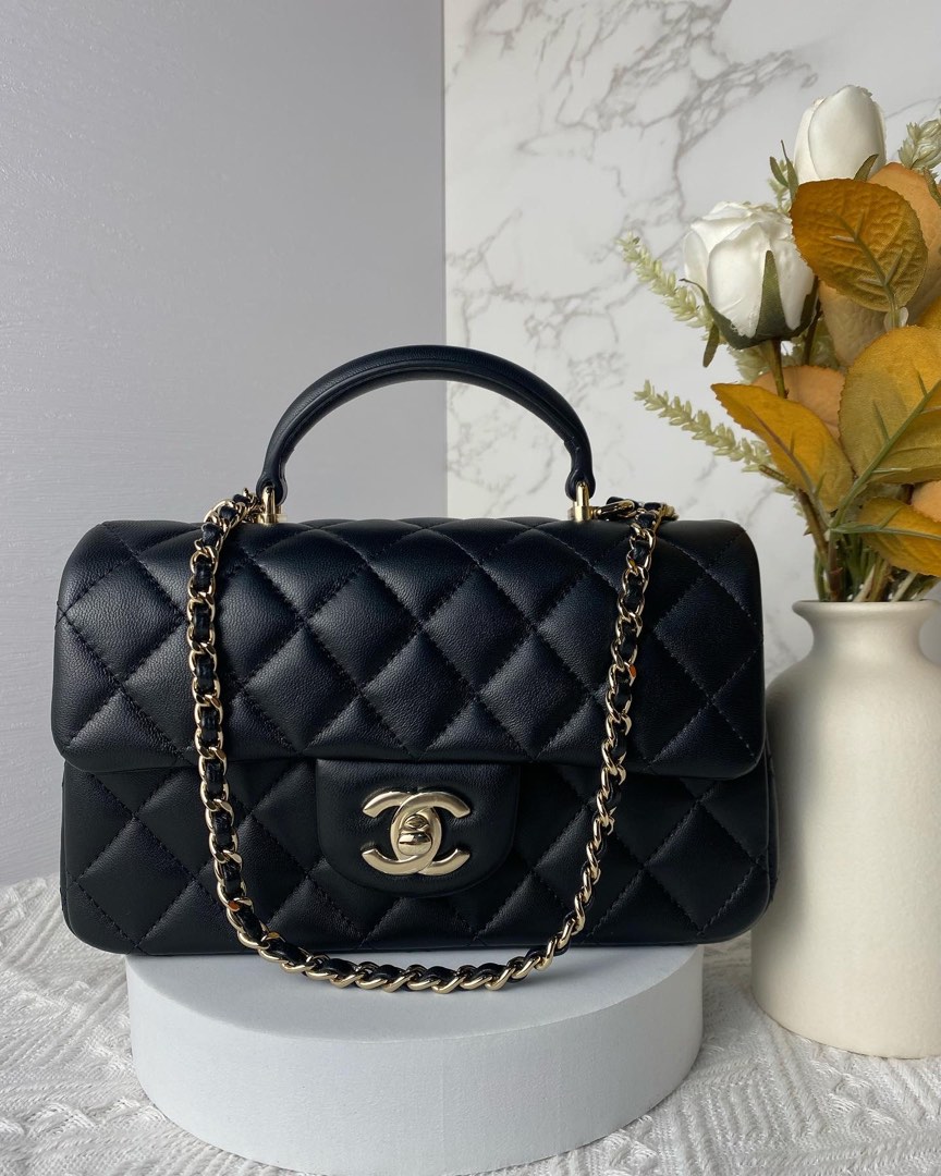 Chanel Mini Top Handle Flap, Luxury, Bags & Wallets on Carousell