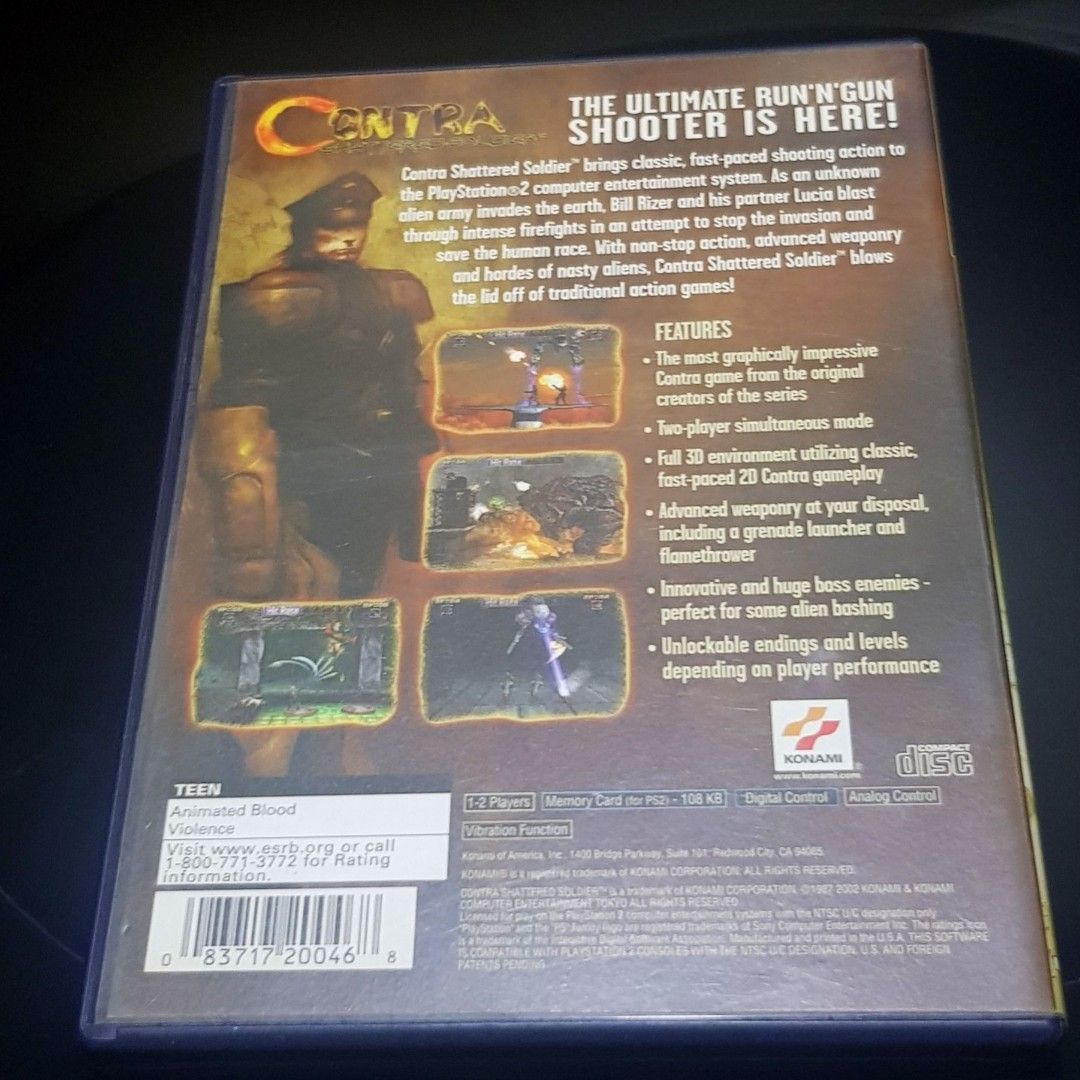 Contra: Shattered Soldier (PS2), Video Gaming, Video Games, Others on ...