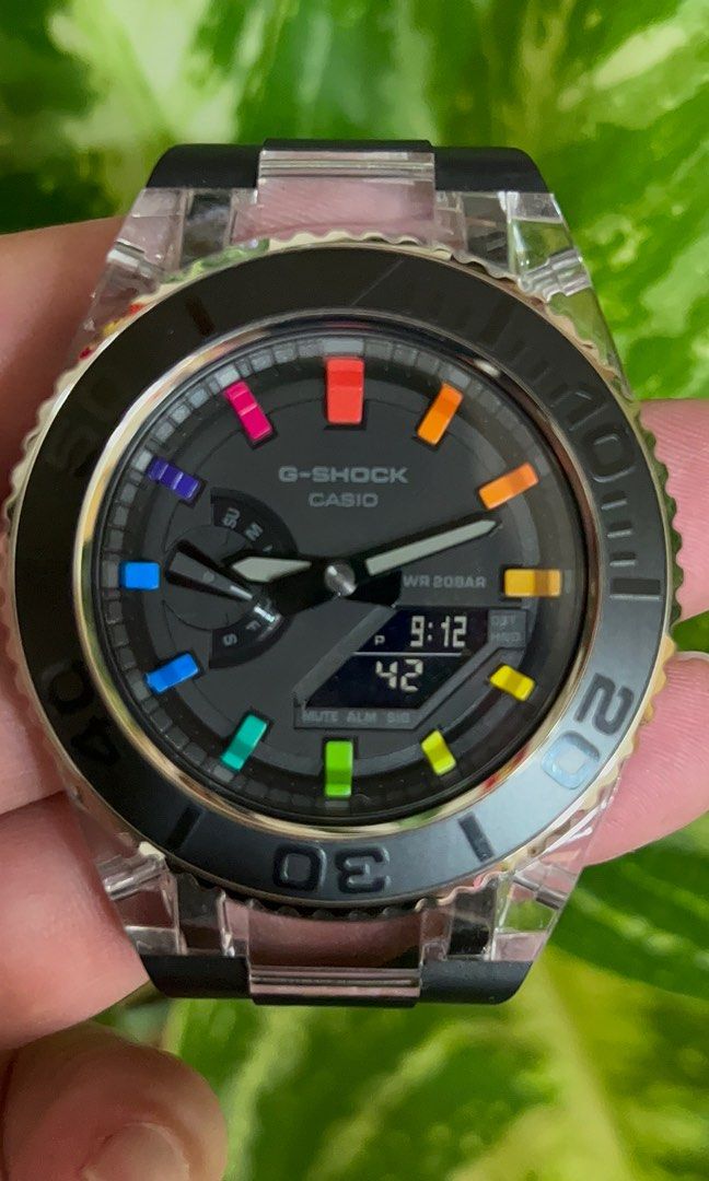 Custom rainbow gshock Casio ga2100 ga2110 gab2100 gmas2100, Men's ...