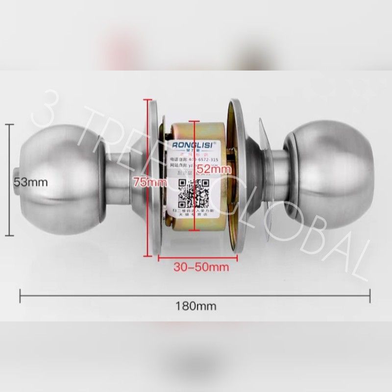 Cylindrical Room Lock/ HDB Bedroom/ Cylinder Round Lock/ Stainless ...