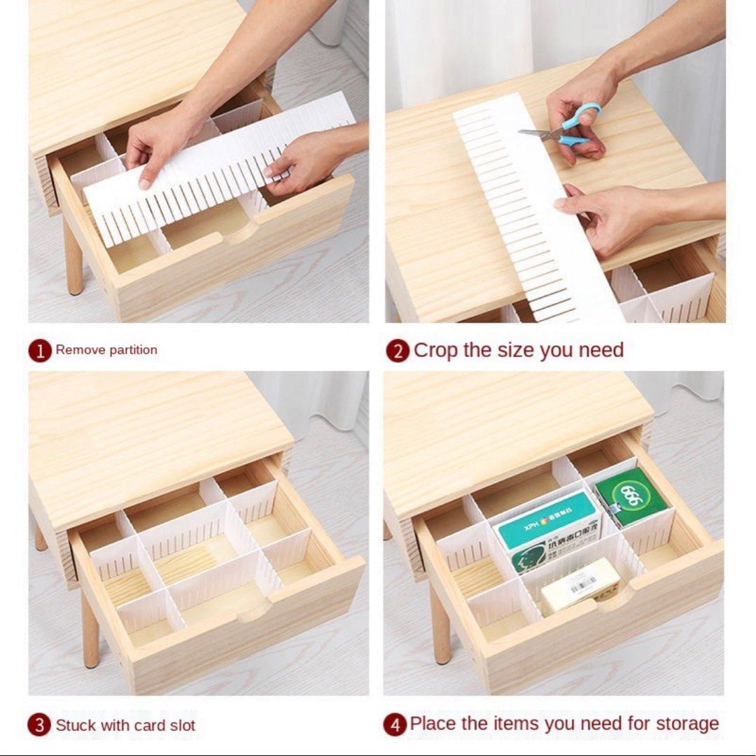 DIY Plastic Storage Divider/Box Kitchen Cabinet Office Drawer ...