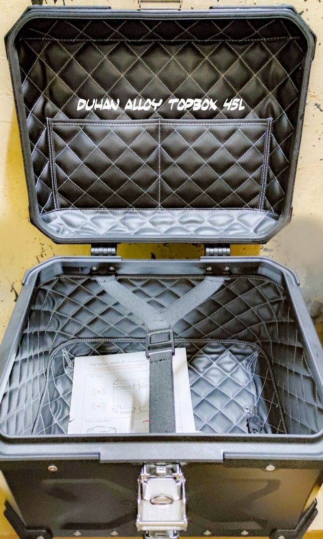 Duhan Alloy Top Box 45L with KRC Dual Visor Helmet Matte Black ...