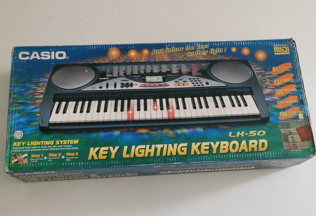 Electronic Keyboard CASIO LK-50 Key Lighting System with 100 Song Banks ...