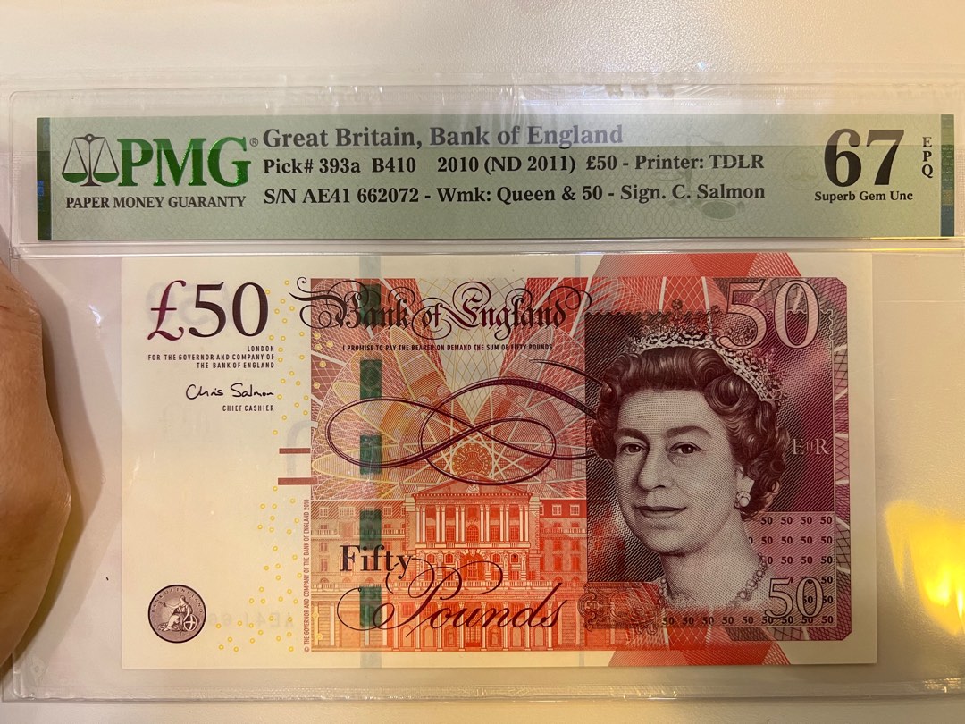 England 50 pound 2010 PMG 67 EPQ, Hobbies & Toys, Memorabilia ...