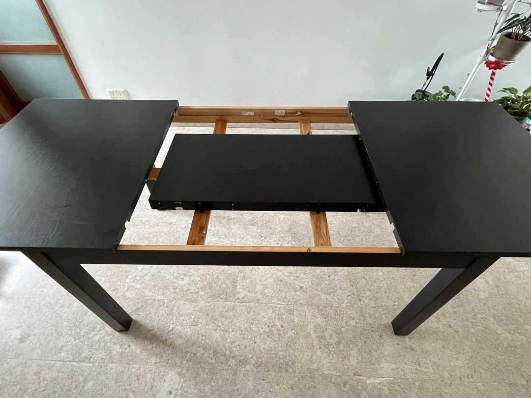 Extendable ikea table & 4 dining chairs, Furniture & Home Living ...