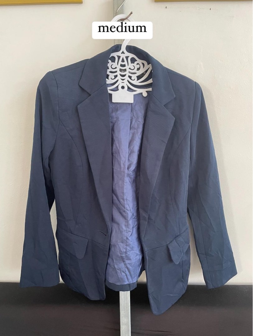 Formal Blazer, Navy Blue with inner lining, Women's Fashion, Coats ...