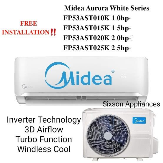 FREE INSTALLATION, MIDEA Split Type Inverter Aircon, TV & Home ...