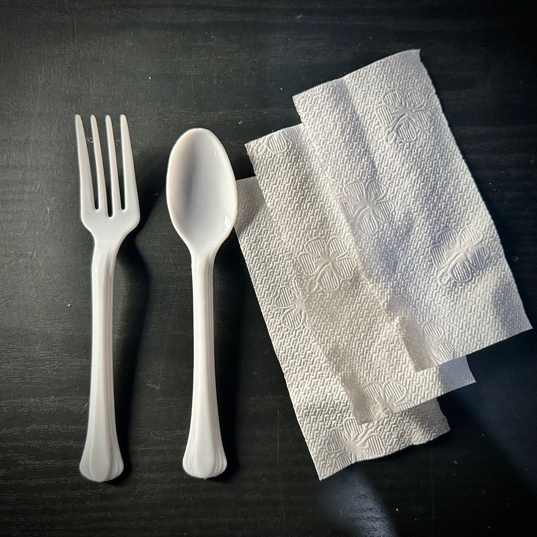 FS: Plastic spoon & fork with tissue, Furniture & Home Living ...