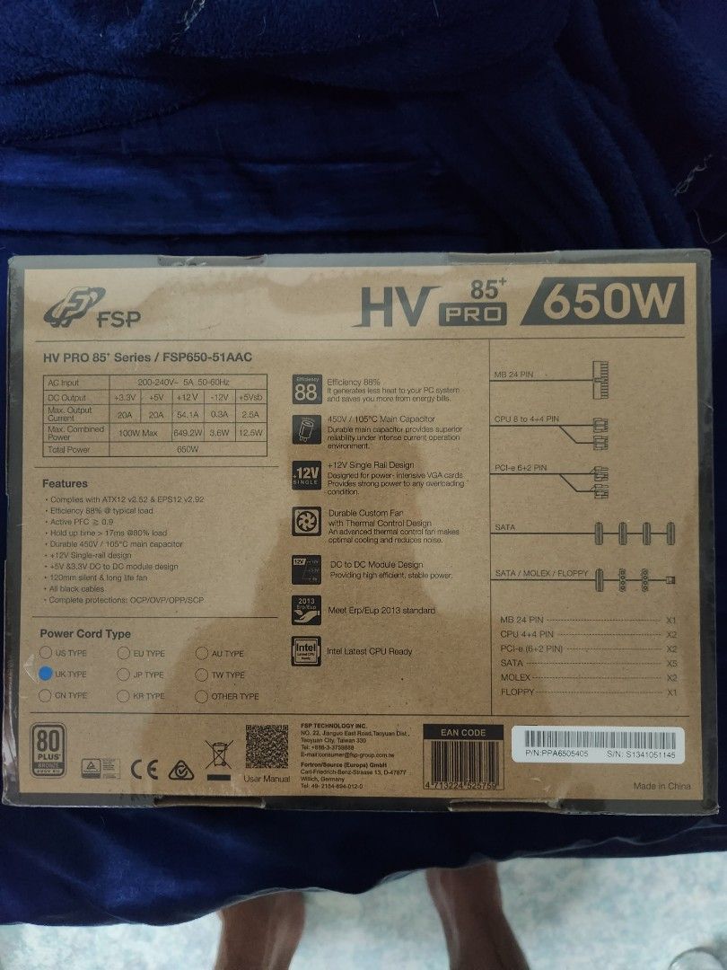 Fsp hv pro 650w bronze, Computers & Tech, Parts & Accessories, Computer ...