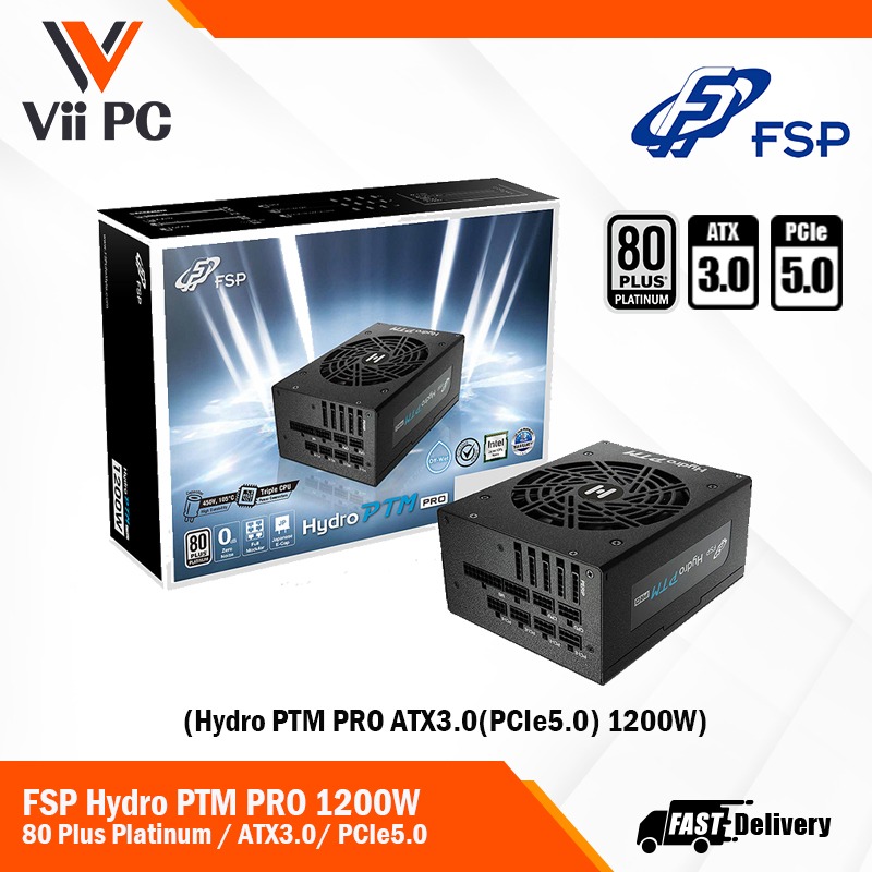 [ Ready Stock ] FSP Hydro PTM Pro 1200W 80 Plus Platinum Full Modular ...