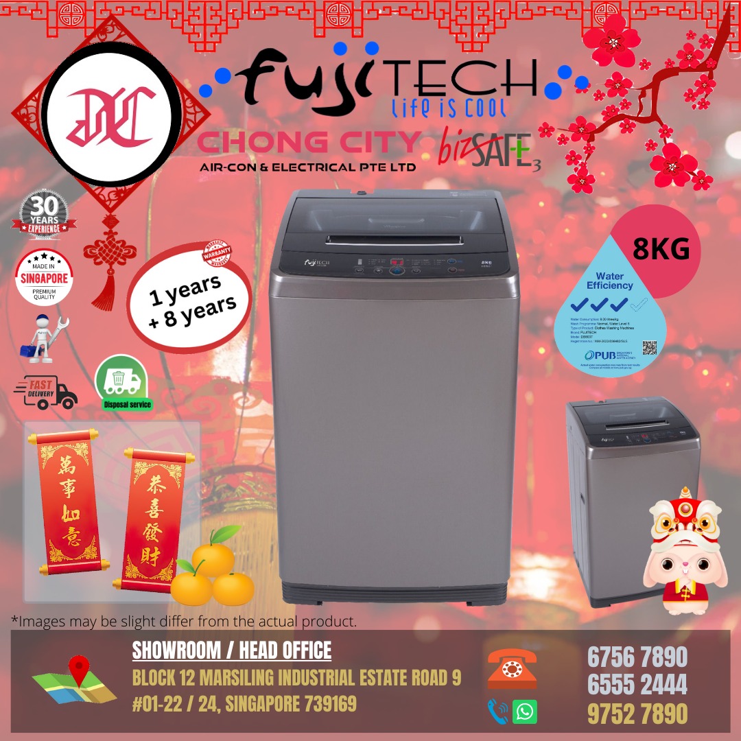 FUJITECH Washing machine [8Kg] [New], TV & Home Appliances, Washing ...