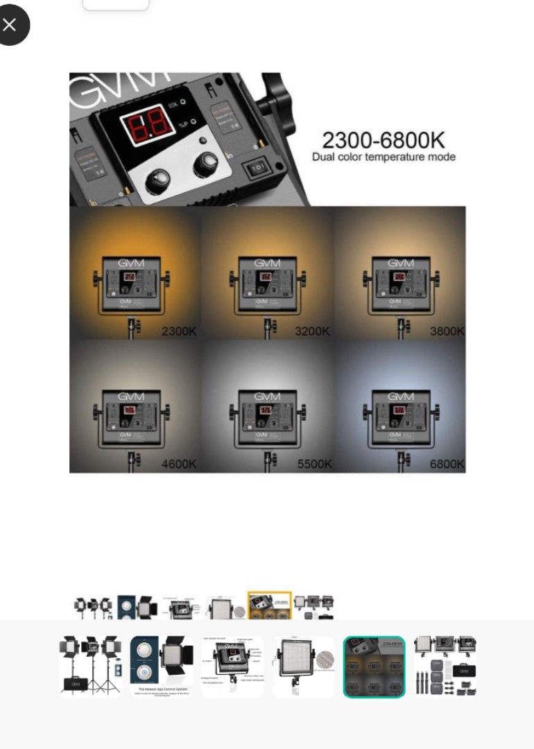GVM 560 LED Video Light, Dimmable Bi-Color, 3 Packs Photography Lighting with APP Intelligent ...