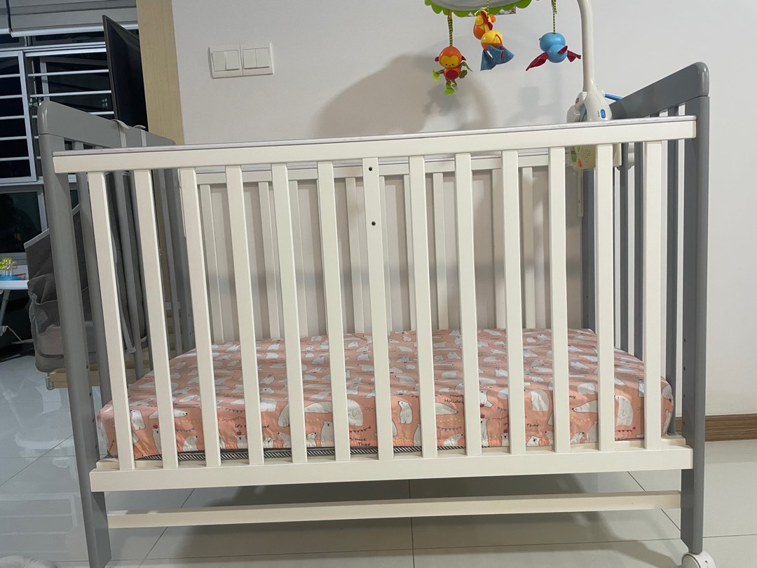 Happy Cot - 5 in 1 Convertible Baby Cot, Babies & Kids, Baby Nursery ...