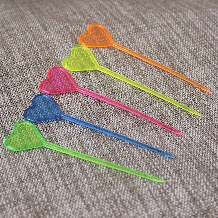Heart-shaped Translucent Plastic Fruit Toothpicks / Fruit Picks ...