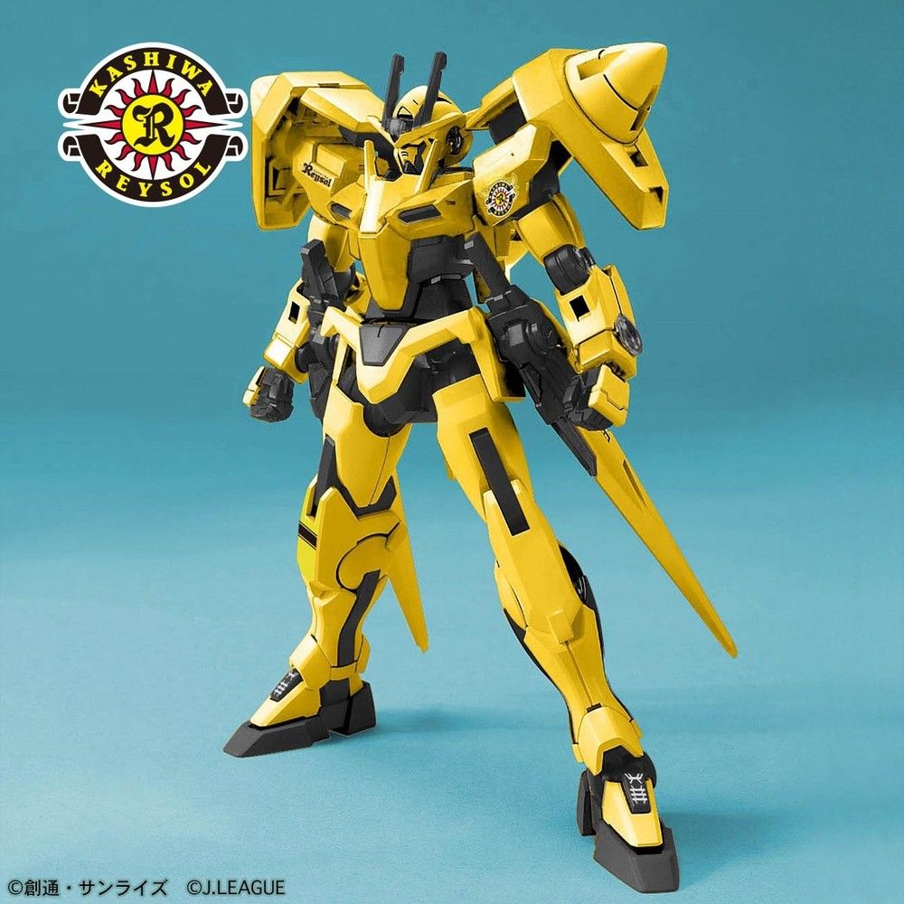 J league X Gundam Soccer HG Model kit 00 Gundam Kashiwa Reysol Yellow ...