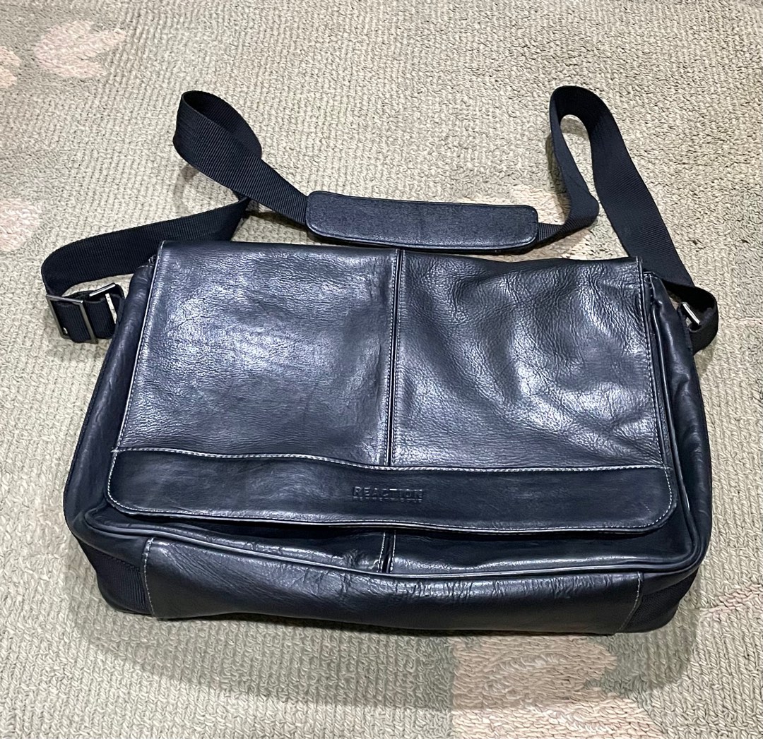 Kenneth Cole Black Messenger Bag, Men's Fashion, Bags, Briefcases on ...