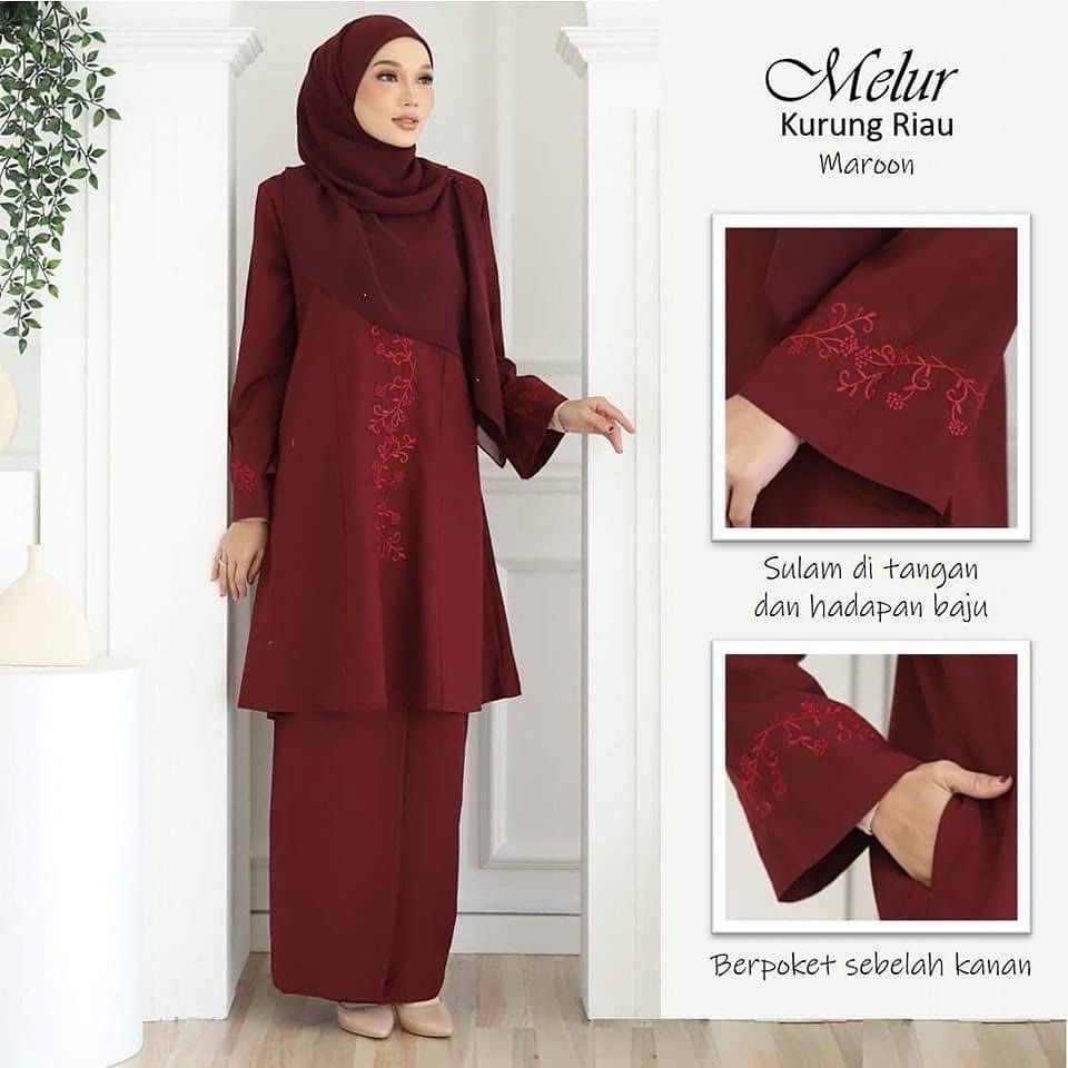 Kurung Riau Melur (PO), Women's Fashion, Muslimah Fashion, Baju Kurung ...