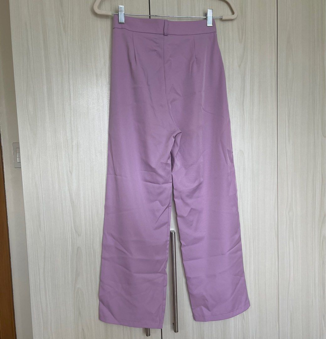 LILAC PASTEL PURPLE STRAIGHT LEG TROUSER PANTS, Women's Fashion ...