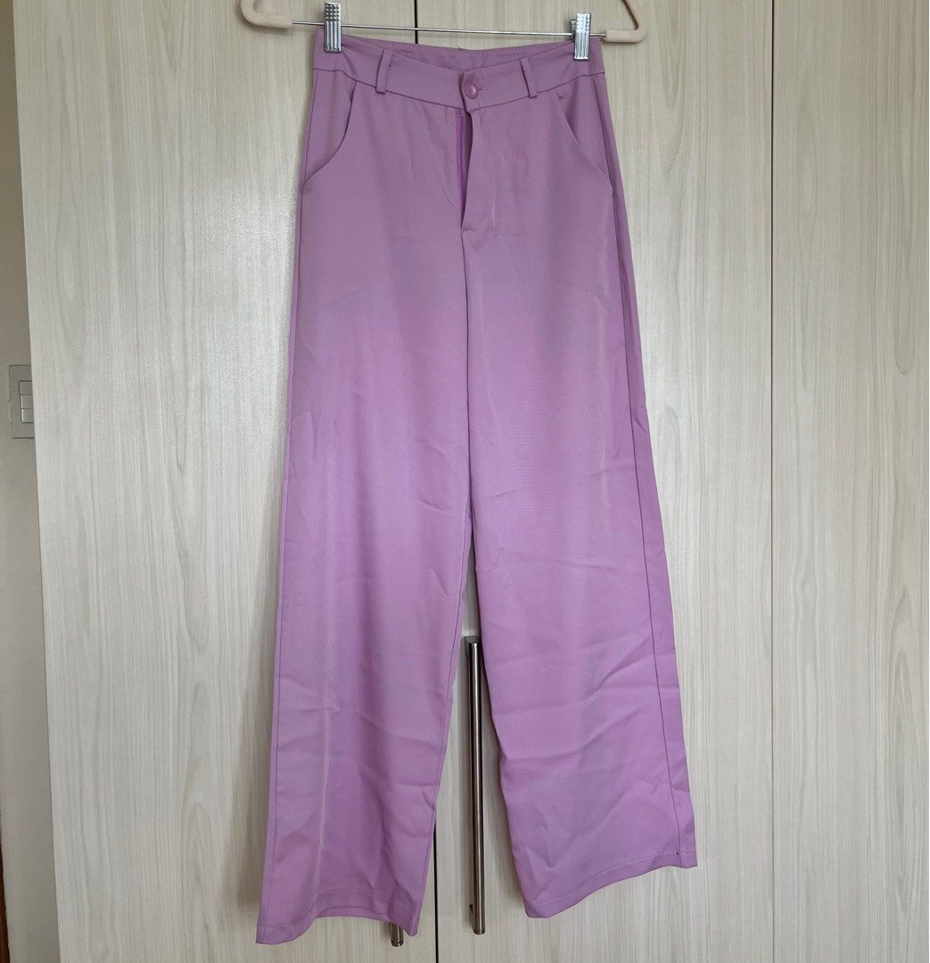 LILAC PASTEL PURPLE STRAIGHT LEG TROUSER PANTS, Women's Fashion ...