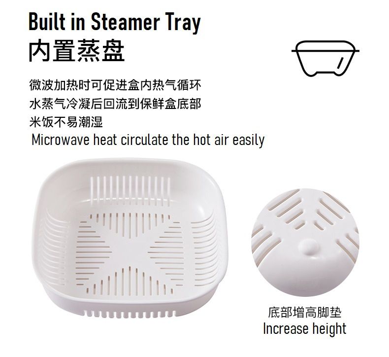 Maihui Bundle of 3 Microwavable Rice Storage Container Packed Rice ...