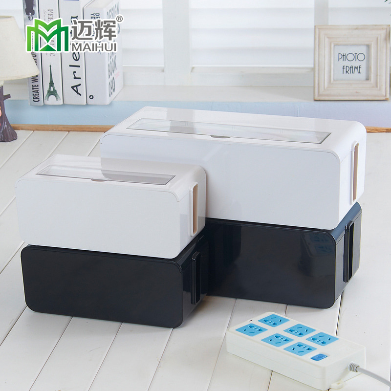Maihui Cable Wire Box Management Organizer Transparent Lid Container ...