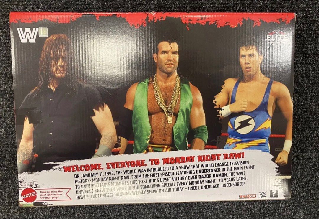 Mattel WWE RAW 30th Anniversary Undertaker Razor Ramon 1-2-3 Kid Elite ...
