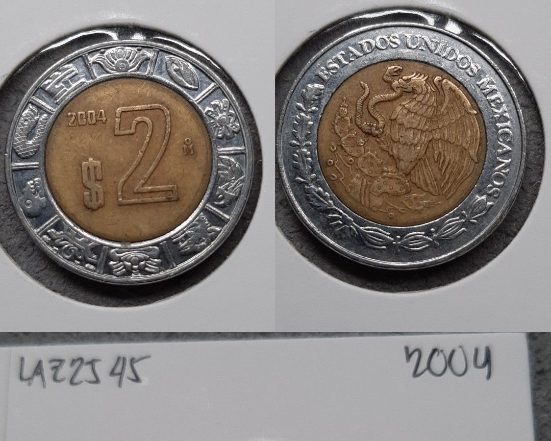MEXICAN 2 PESOS BIMETALLIC COIN, Hobbies & Toys, Memorabilia ...