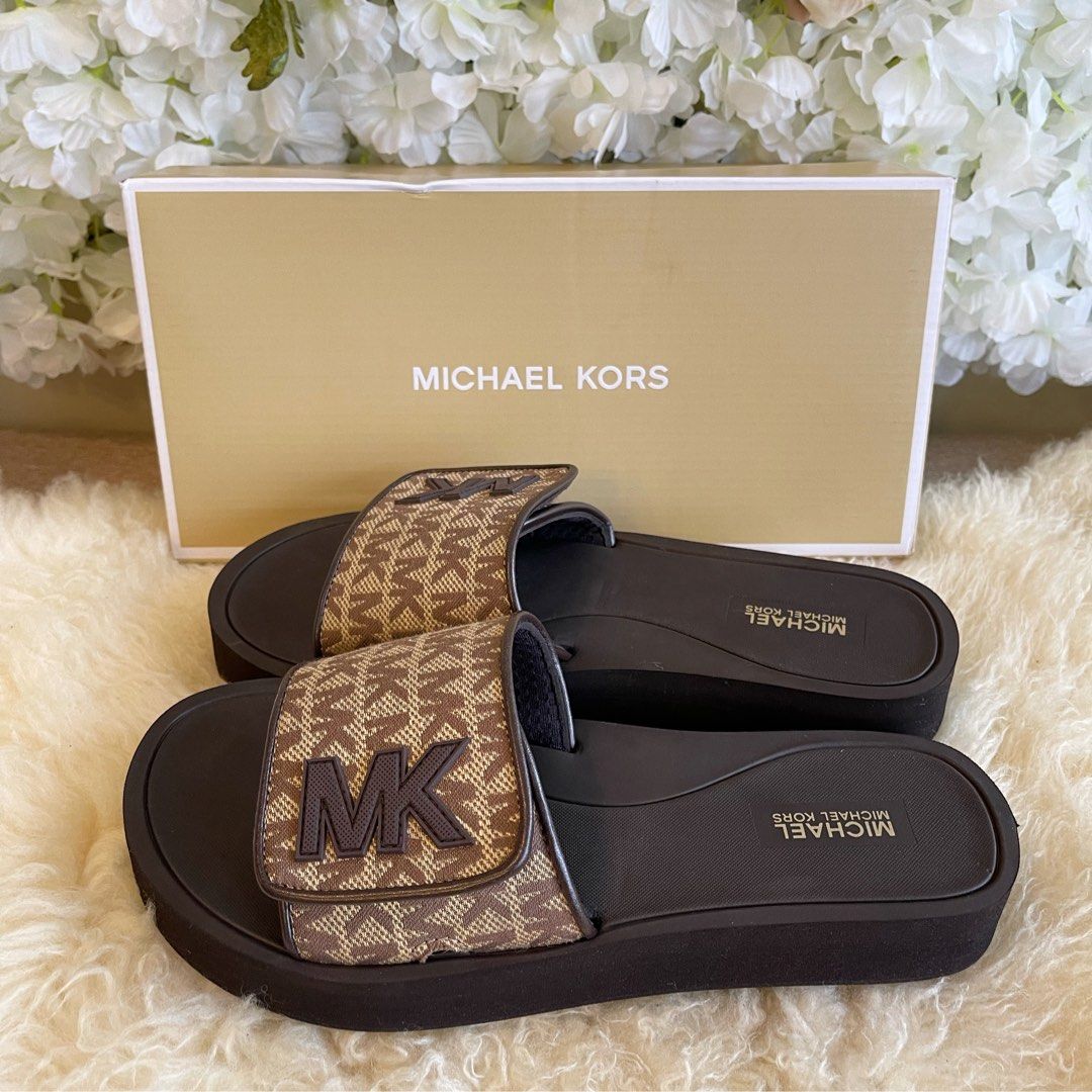 MK Platform Slides, Women's Fashion, Footwear, Slippers and slides on ...