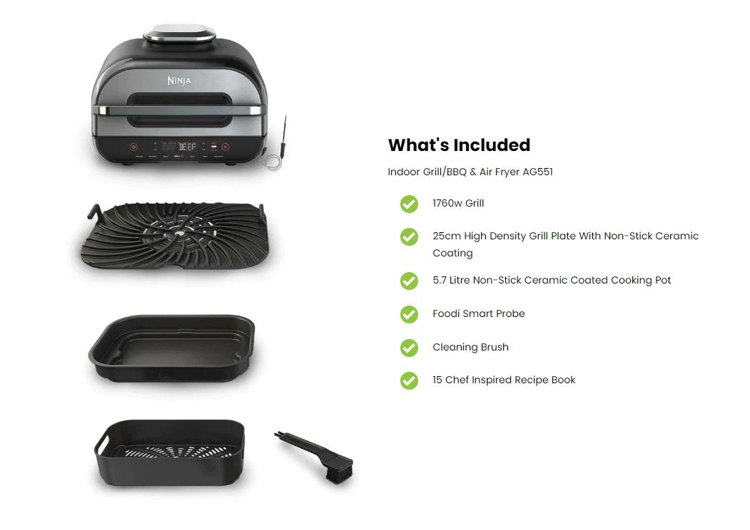 Ninja Foodi Smart XL Grill & Air Fryer - AG551, TV & Home Appliances ...