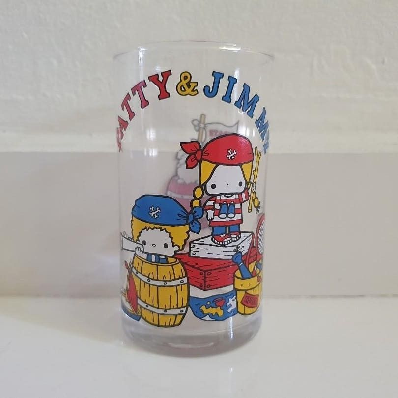 Original Sanrio Patty & Jimmy drinking glass without handle, Furniture ...