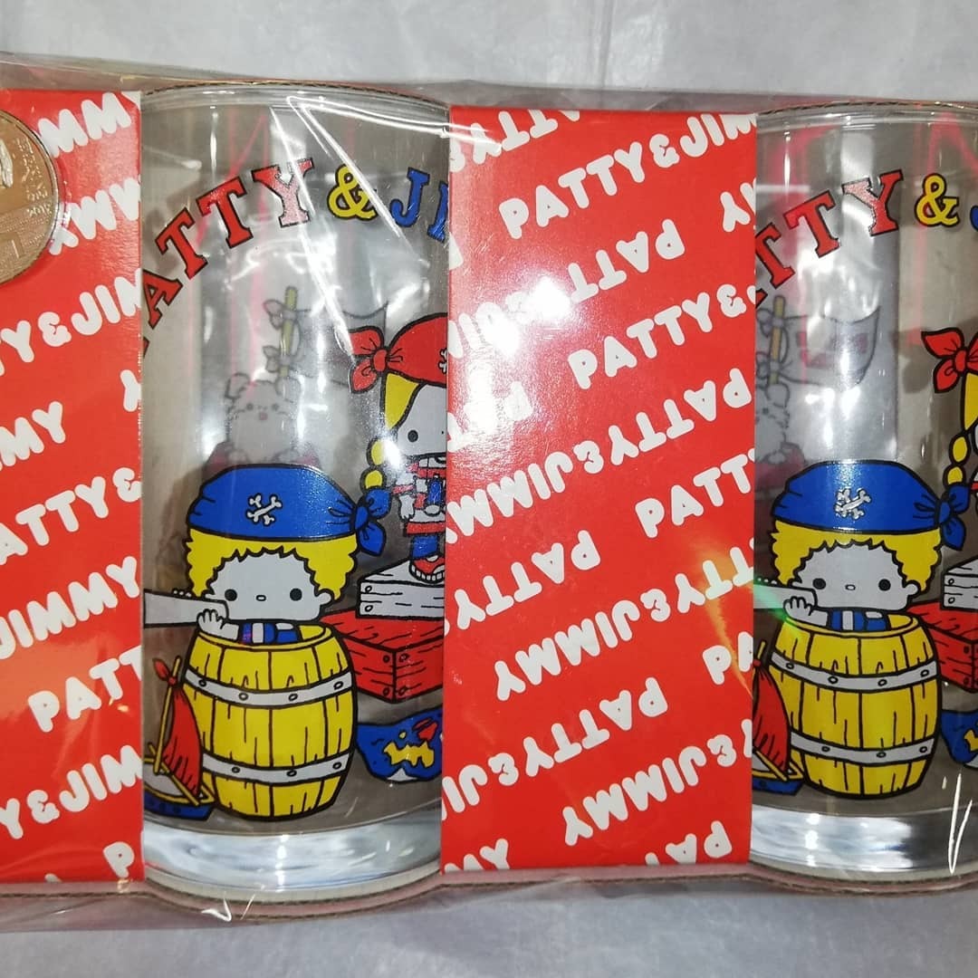 Original Sanrio Patty & Jimmy drinking glass without handle, Furniture ...