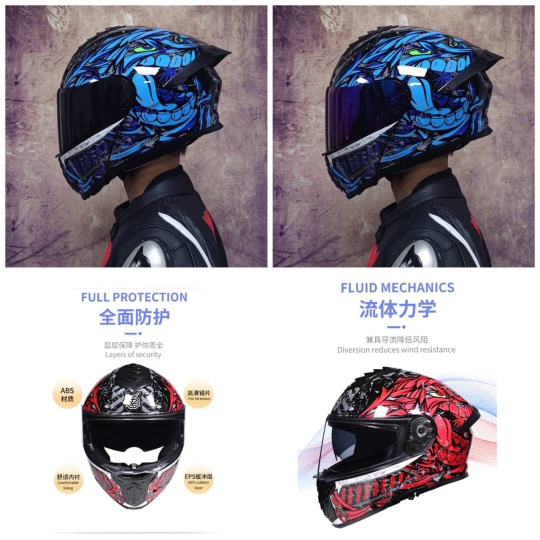 ORZ motorbike modular helmet with double visor and DOT certification ...