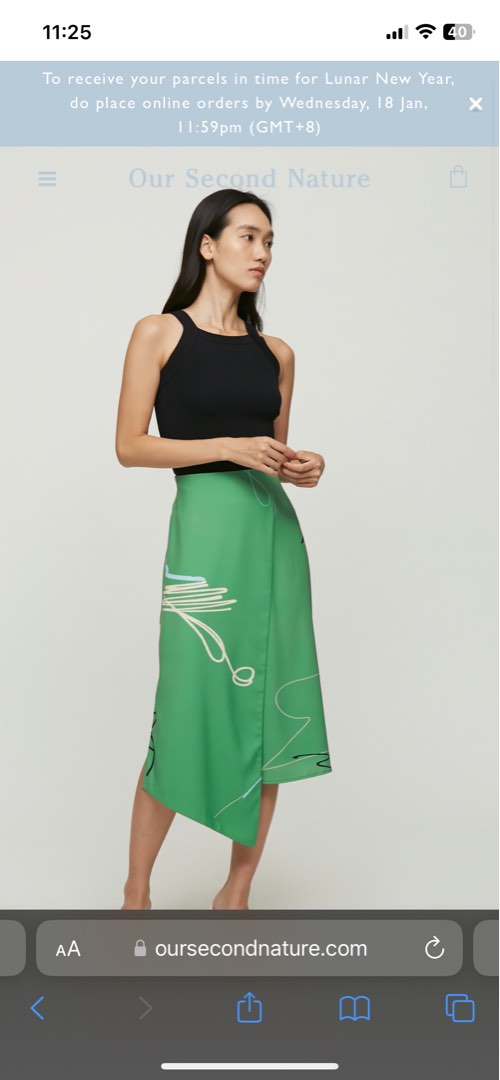 Our second nature Trail Overlap Midi Skirt, Women's Fashion, Bottoms, Skirts on Carousell