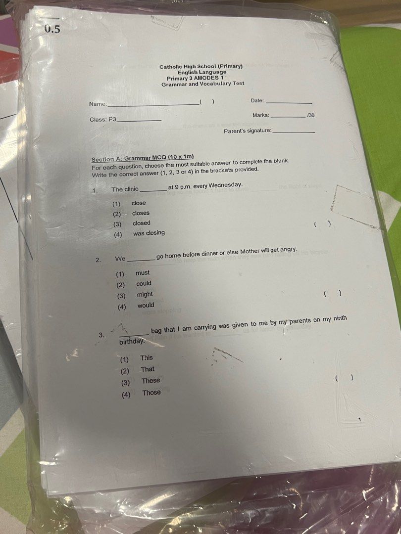 Past test papers primary 3 2021 English, math and science , Hobbies ...