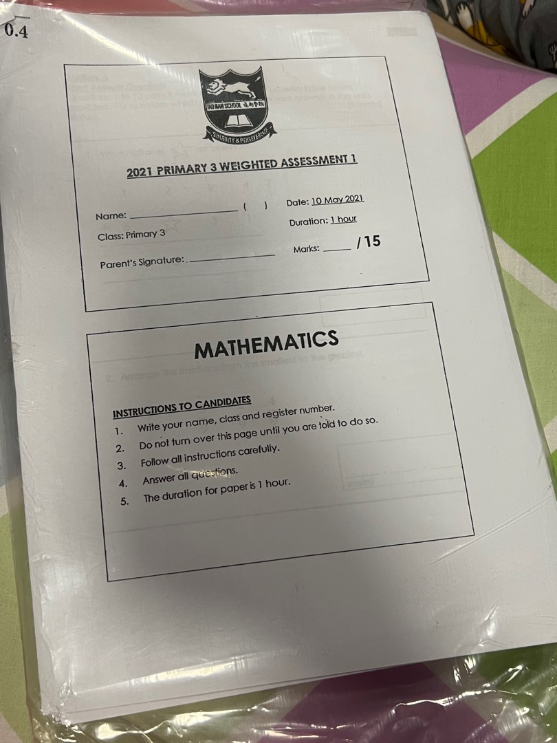 Past test papers primary 3 2021 English, math and science , Hobbies ...