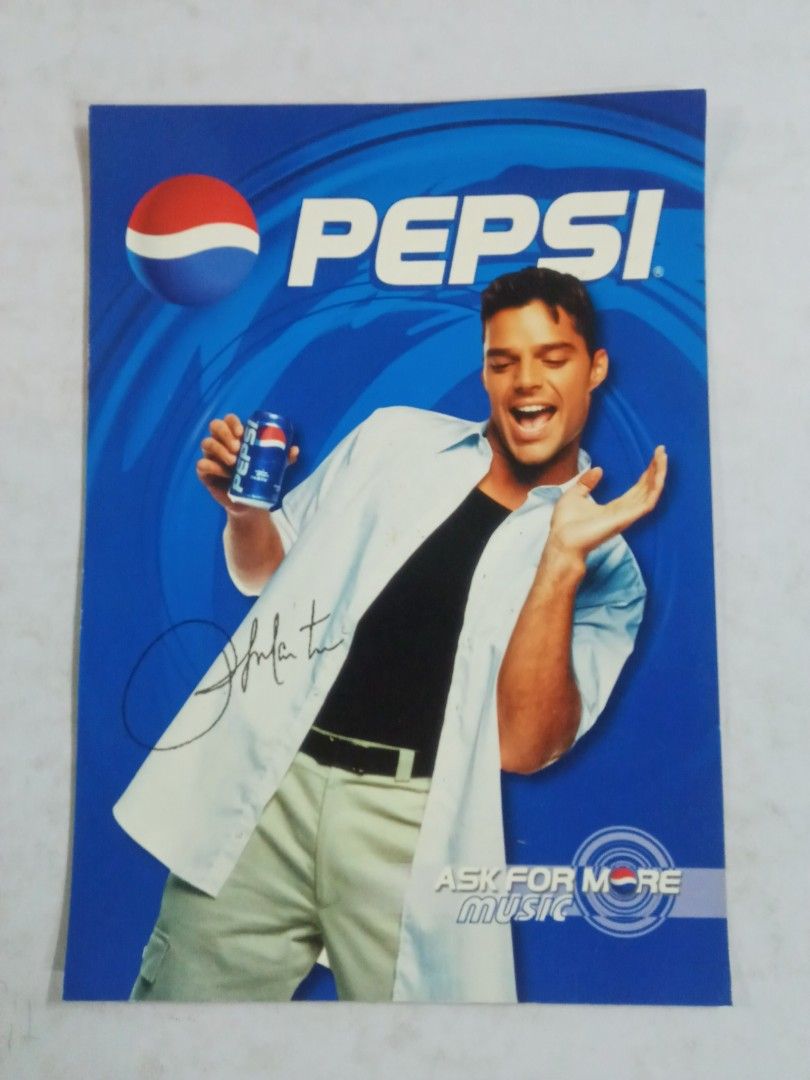 Pepsi Ask For More Ricky Martin Promotional Poster/Card., Hobbies ...