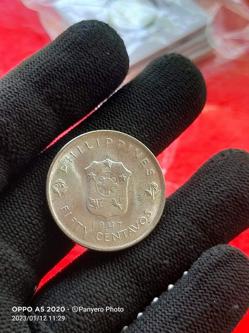 Philippine silver coin 1947 fifty centavos, Hobbies & Toys, Memorabilia ...
