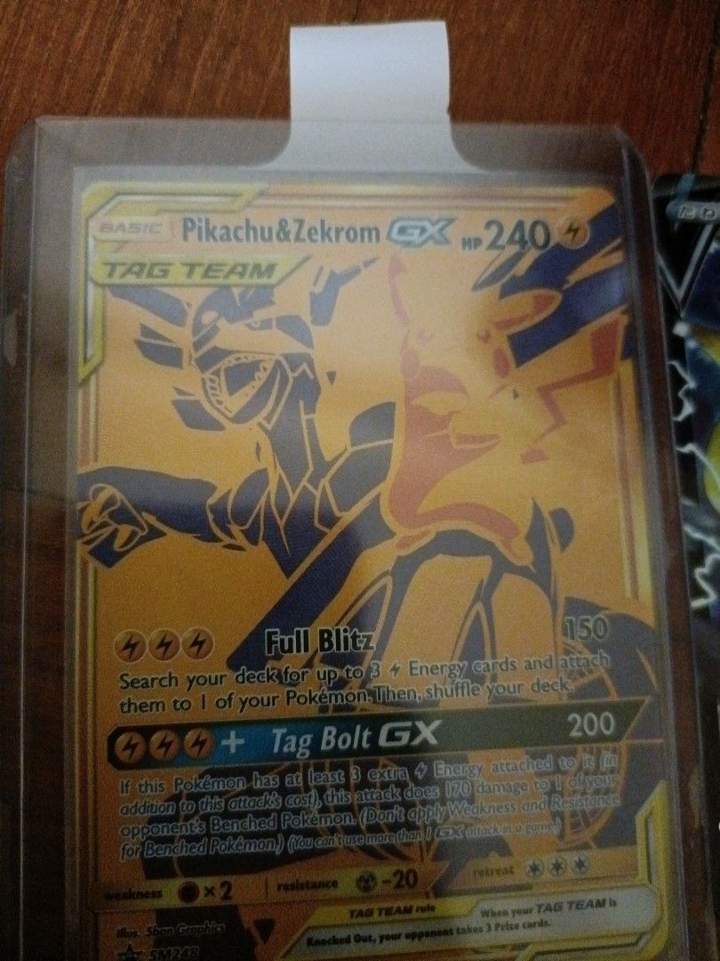 Pikachu And Zekrom GX Tag Team Authentic + Free Zeraora V, Hobbies & Toys, Toys & Games on Carousell