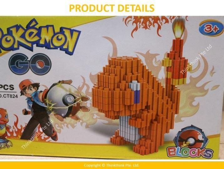 POKEMON CHARMANDER 363 PIECES BLOCKS BUILDING SET FOR KIDS 3 YEARS ...