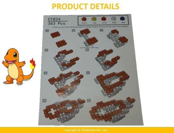 POKEMON CHARMANDER 363 PIECES BLOCKS BUILDING SET FOR KIDS 3 YEARS ...