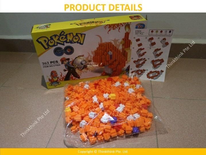 POKEMON CHARMANDER 363 PIECES BLOCKS BUILDING SET FOR KIDS 3 YEARS ...