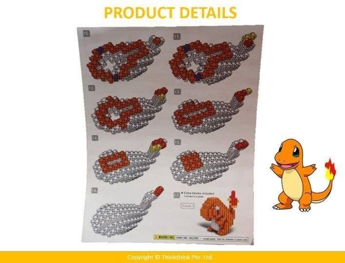 POKEMON CHARMANDER 363 PIECES BLOCKS BUILDING SET FOR KIDS 3 YEARS ...