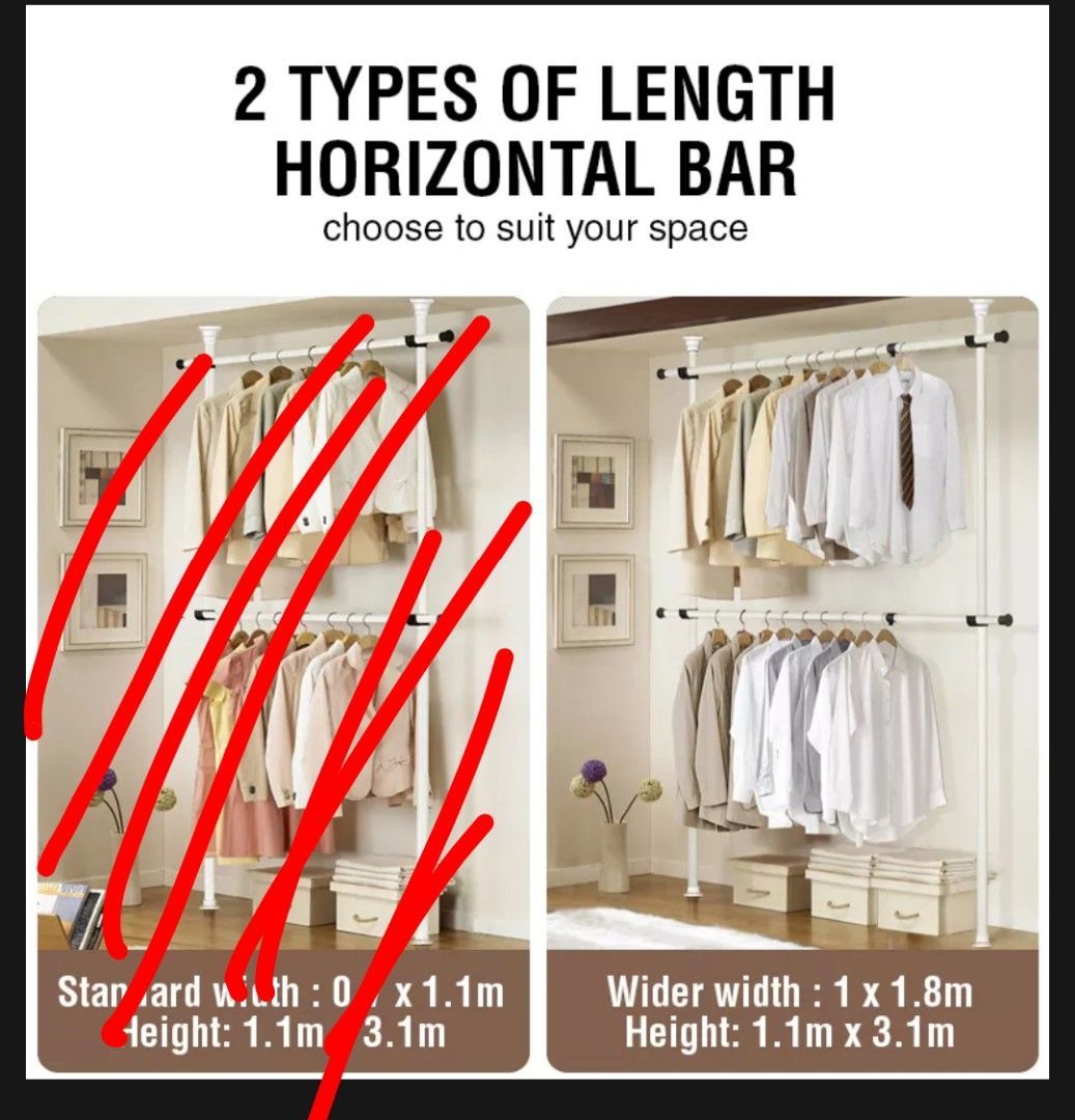 pole system wardrobe. open wardrobe., Furniture & Home Living ...