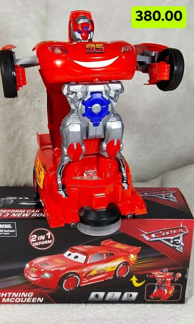 Racing McQueen Cars & Robot McQueen 2 in 1, Hobbies & Toys, Toys & Games on Carousell