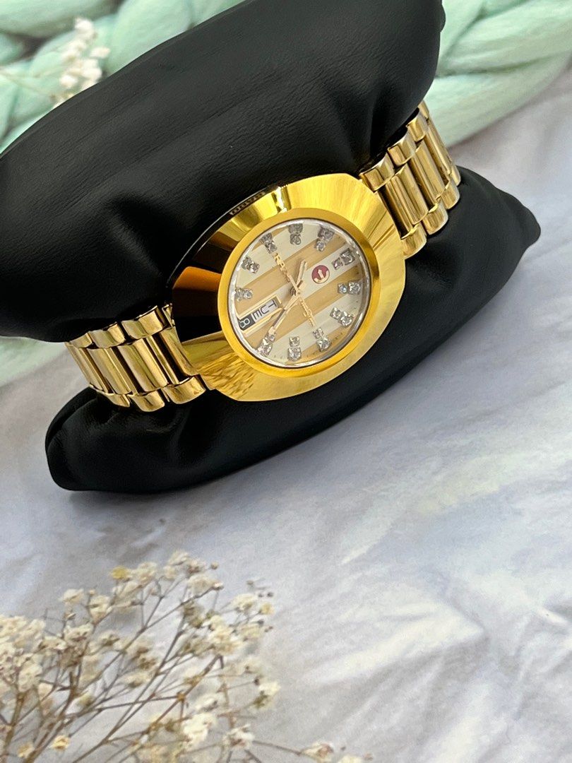 RADO DIASTAR 2020 Large Gold Platedt Current Latest Model Complete Set ...